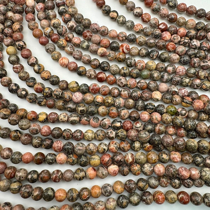 Leopardskin Jasper Beads Round – Rock Barrell