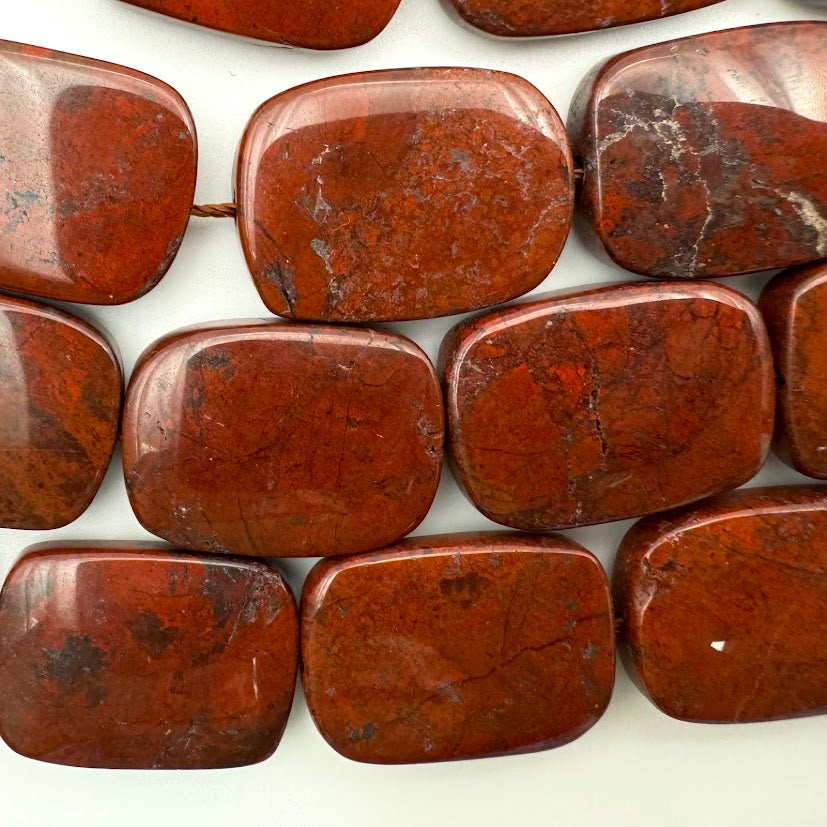 Poppy Jasper Beads Rectangle – Rock Barrell