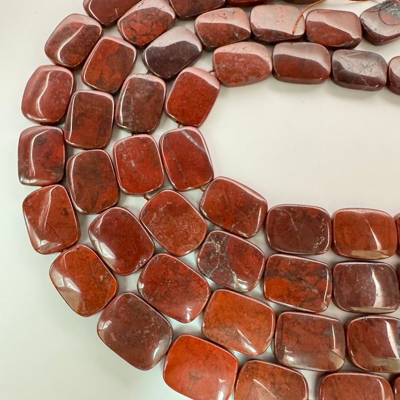Poppy Jasper Beads Rectangle – Rock Barrell
